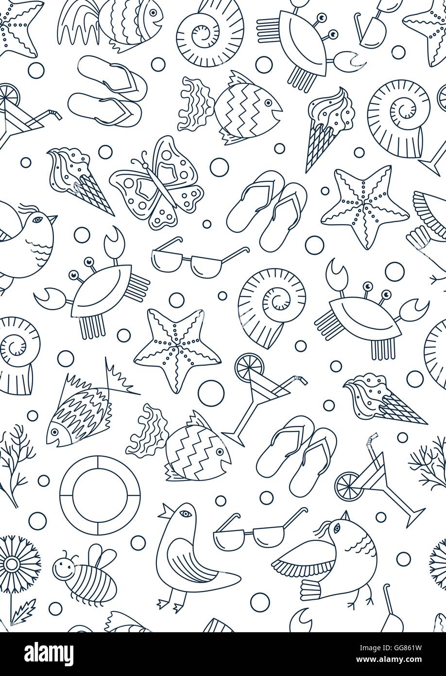 Vector seamless patterns for the summer theme Stock Vector Image & Art ...