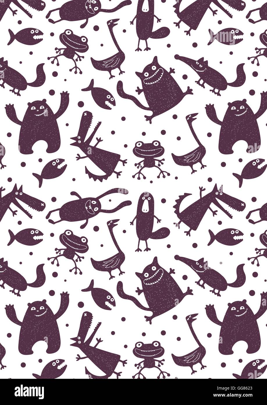pattern with animals Stock Vector Image & Art - Alamy