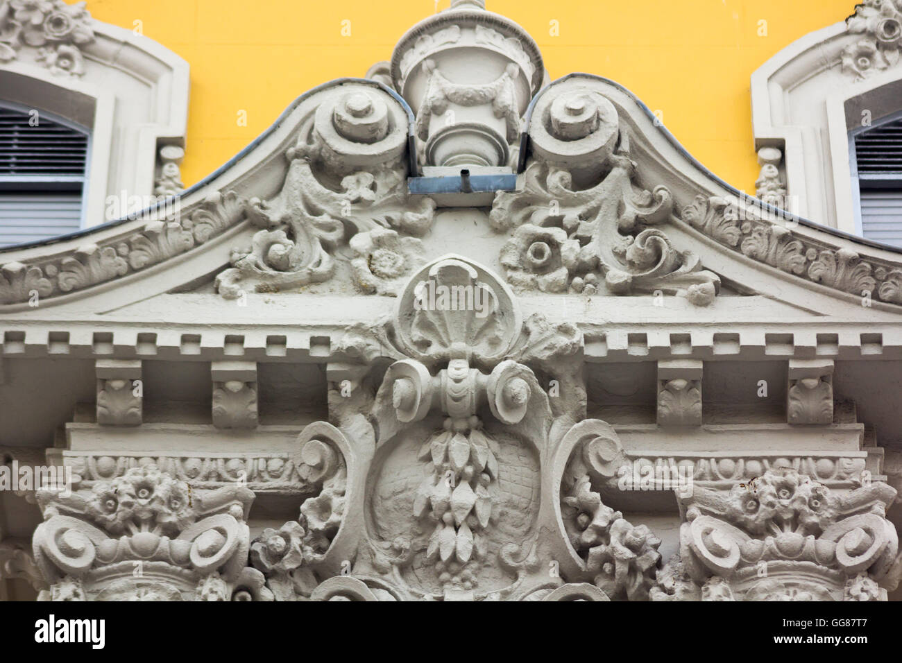 Carved stone details in a building Stock Photo - Alamy