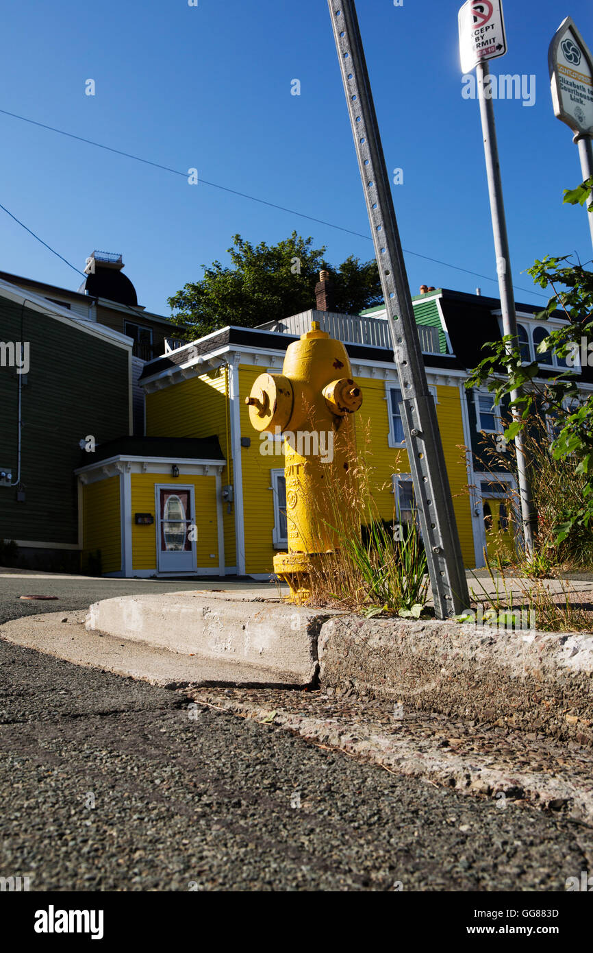 A fire hydrant on Cathedral Street in St John's, Newfoundland, Canada ...
