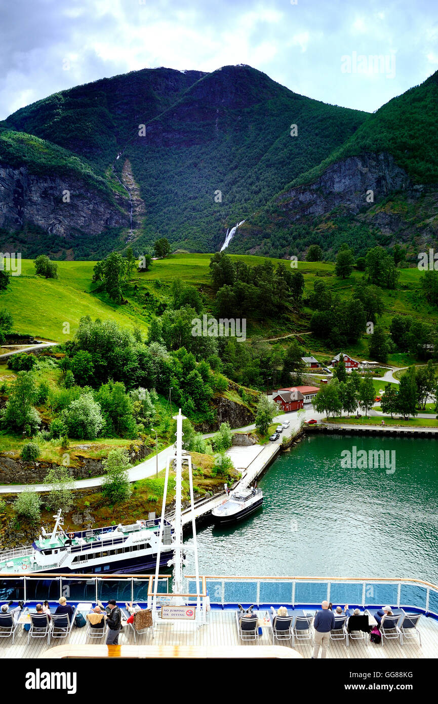 The pretty village of Flaam, Norway Stock Photo - Alamy