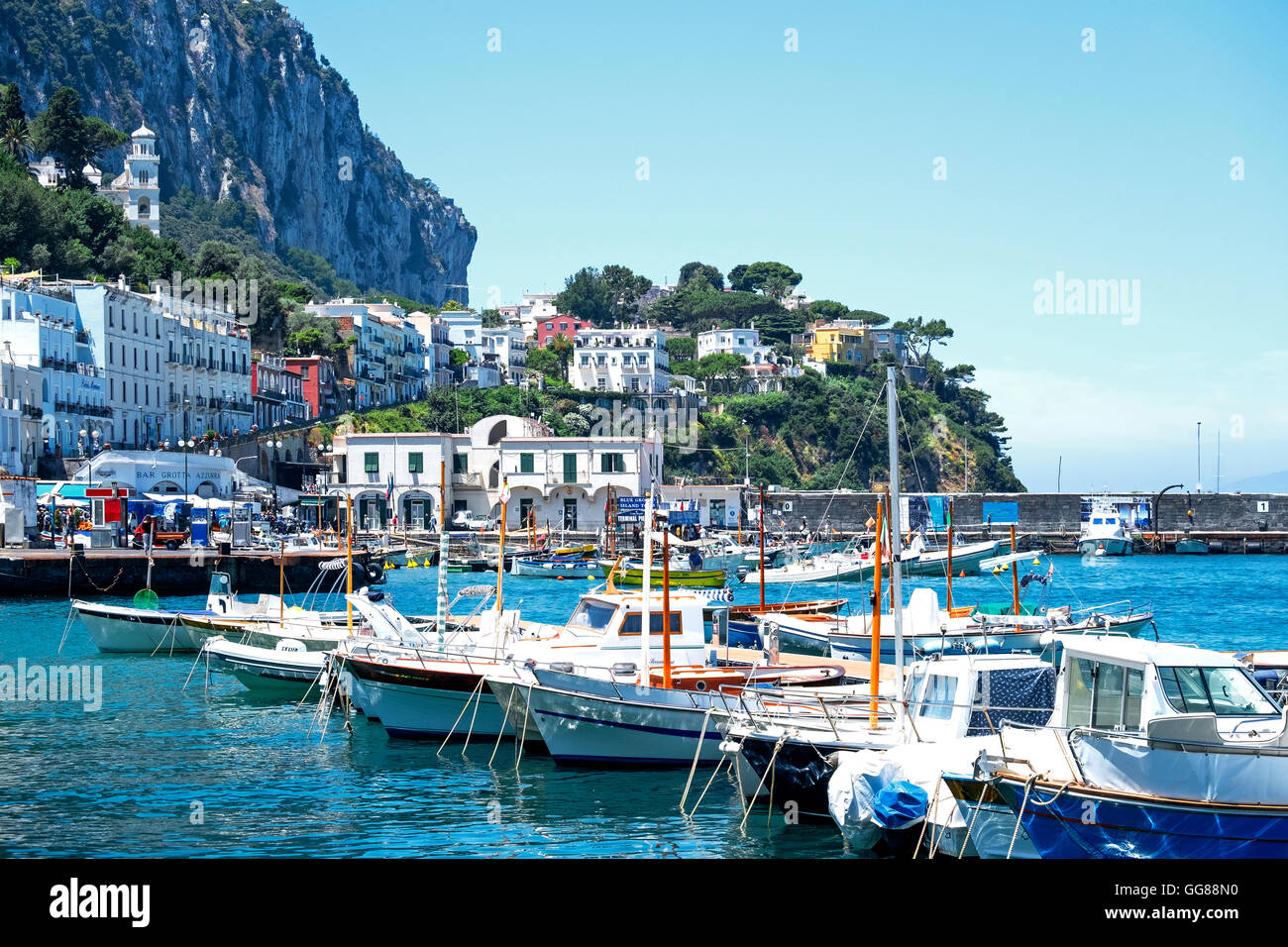 Fishing boats at Marina Grande on the island of Capri, Italy Stock ...