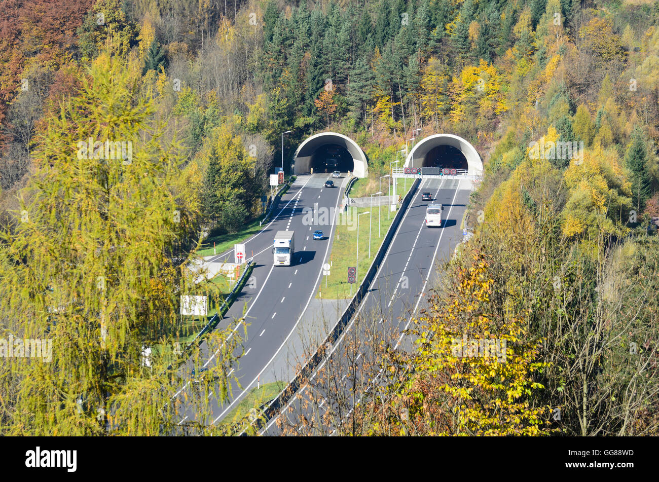 Werfen: Zetzenberg tunnel of the Tauern motorway A10, Austria, Salzburg ...