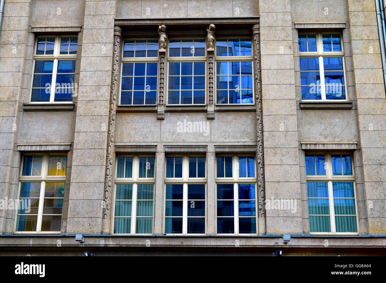 neoclassicism with windows facade in central berlin Stock Photo - Alamy