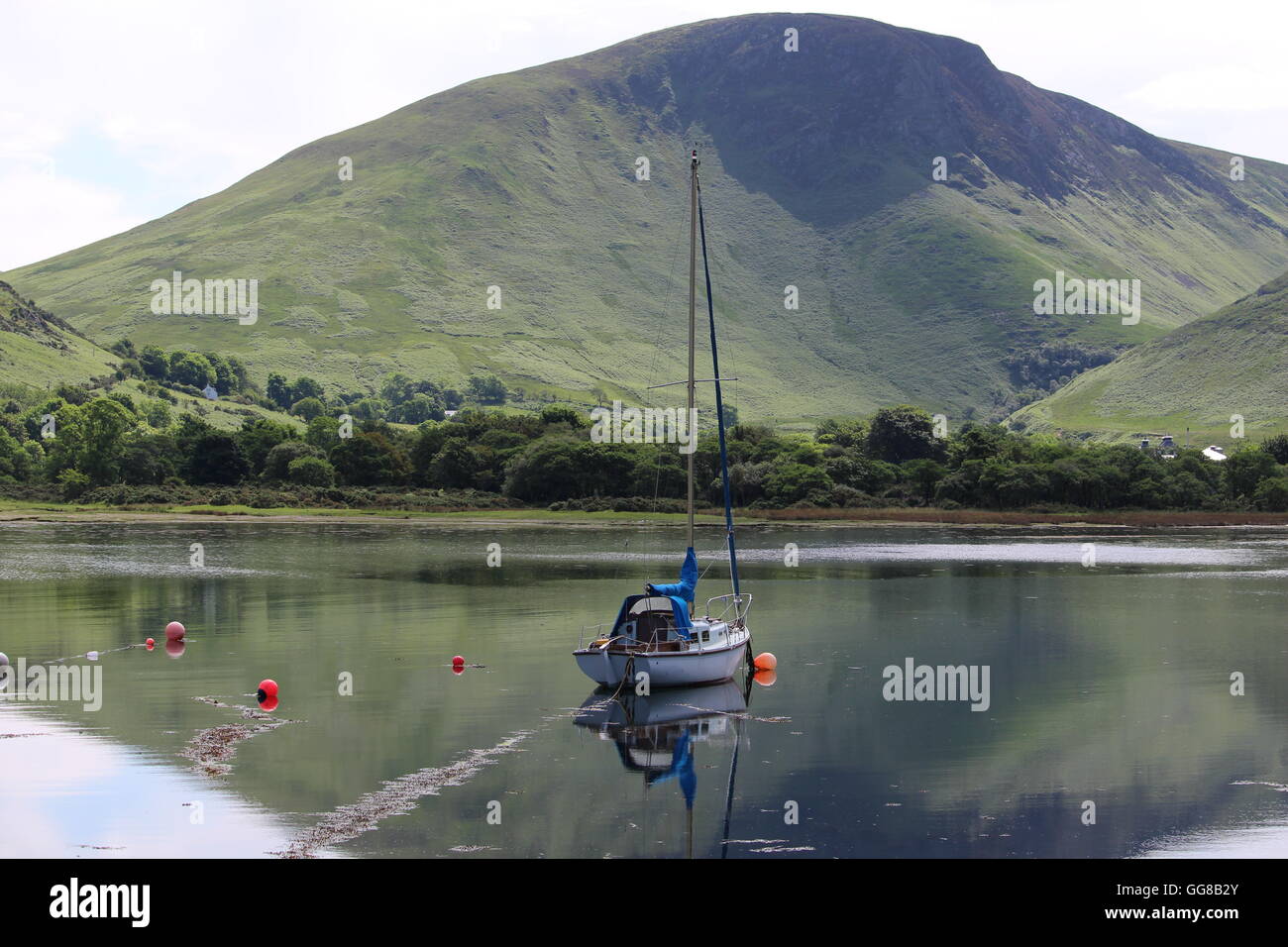 Sailing boat at moor Stock Photo - Alamy