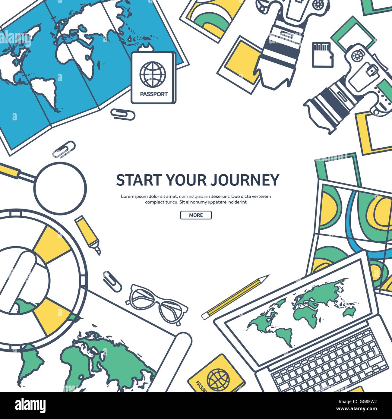 Map table travel planning Stock Vector Images - Alamy
