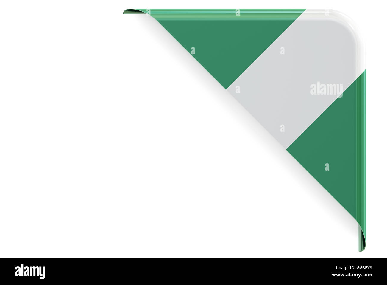 Nigerian flag corner, button. 3D rendering isolated on white background ...