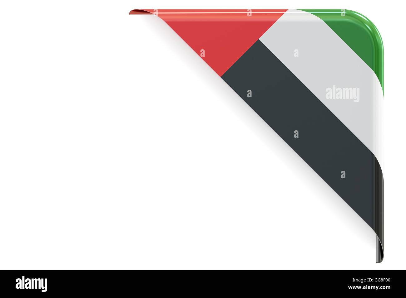 UAE flag corner, button. 3D rendering isolated on white background ...
