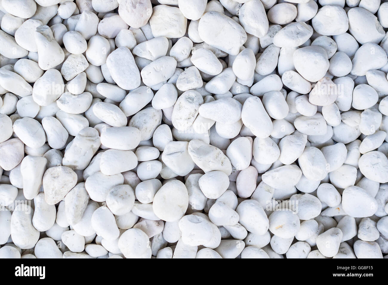 closeup of sidewalk made of many little round white pebble stones Stock ...