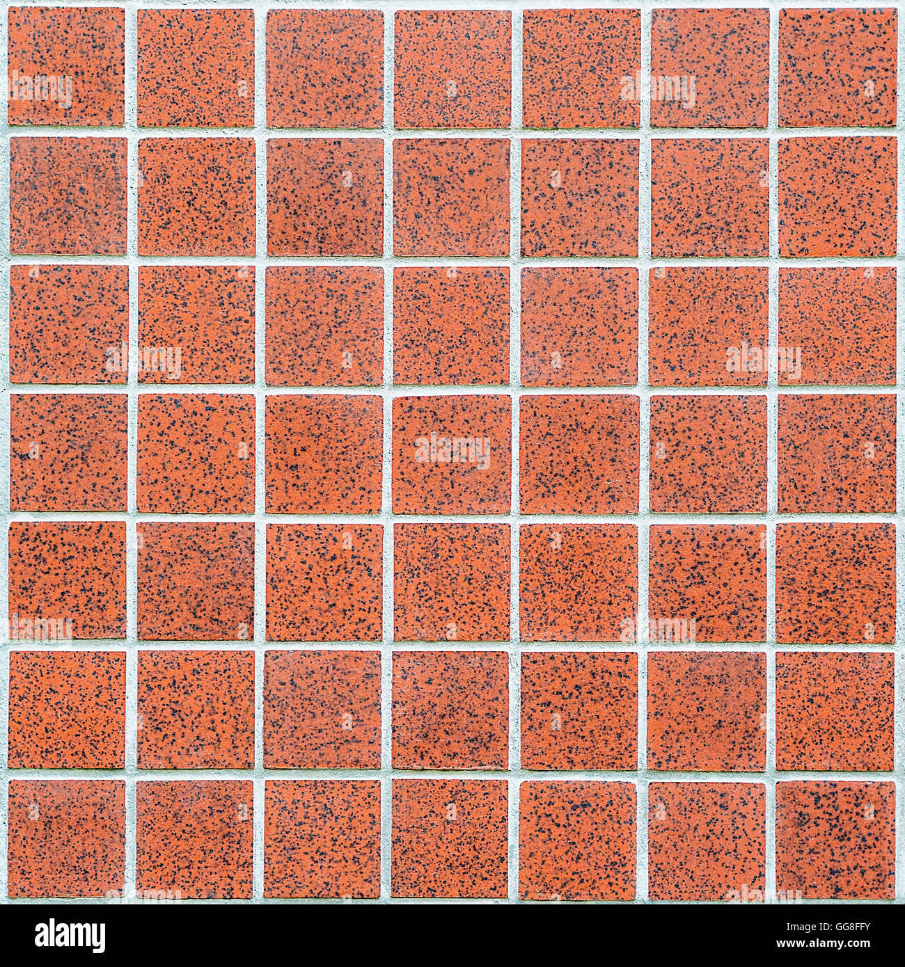 mosaic made of modern red ceramic tiles with squares and white border ...