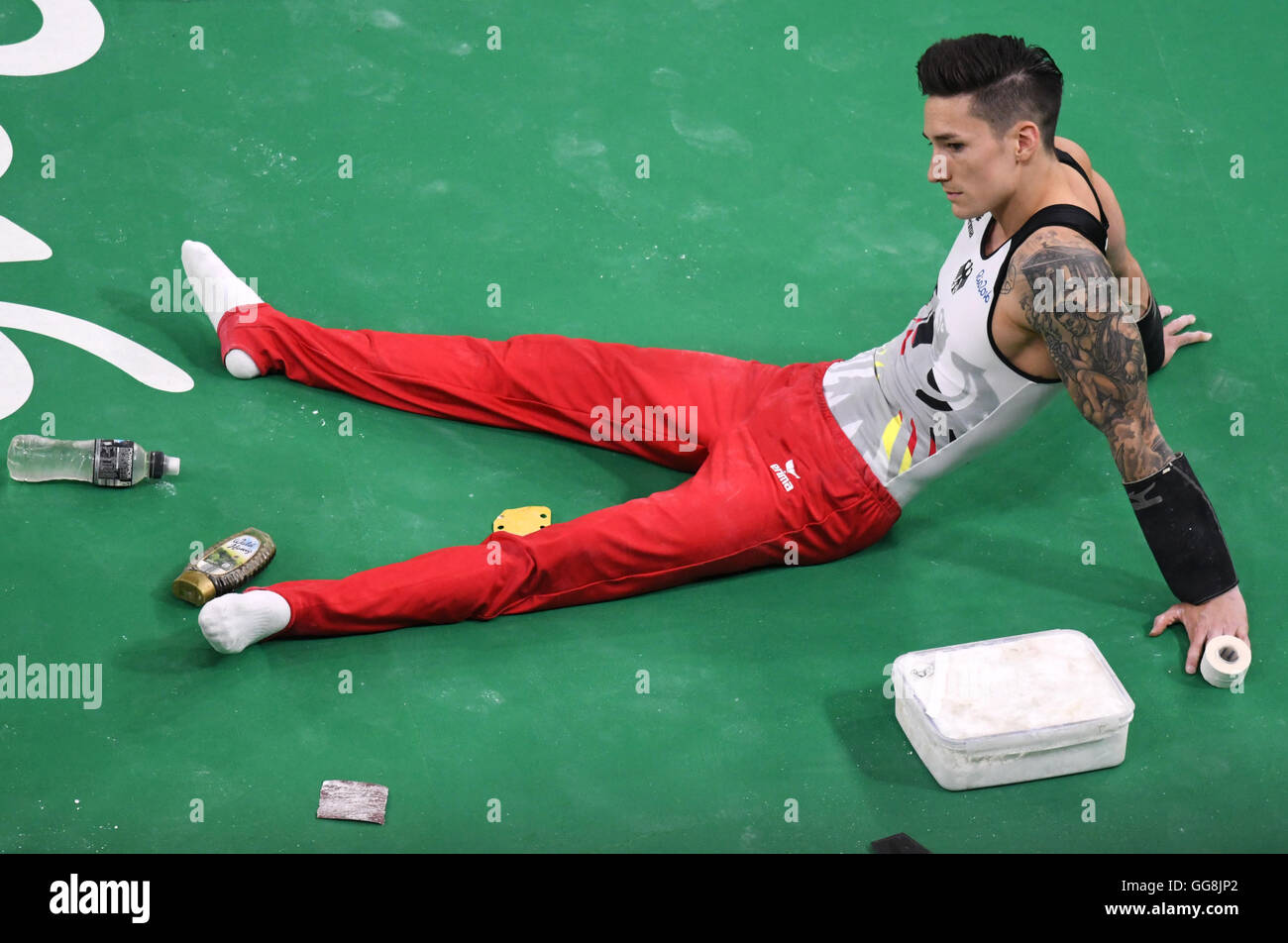 Rio de Janeiro, Brazil. 3rd Aug, 2016. Marcel Nguyen of Germany sits an ...