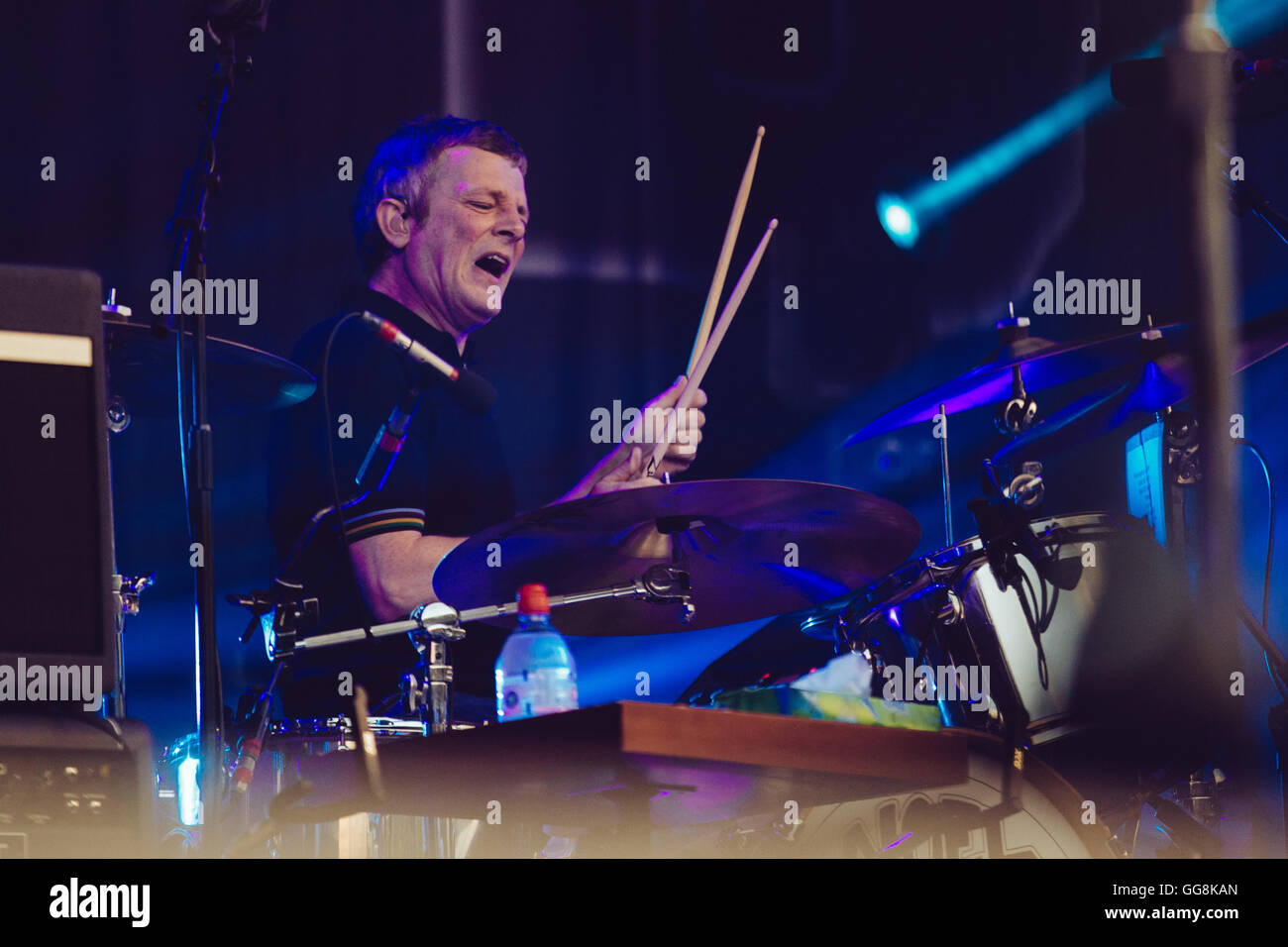 Scarborough, UK. 3rd August, 2016. Chris Sharrock drums with Noel ...