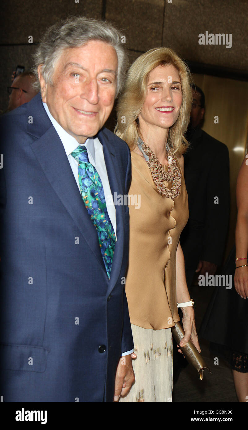 New York, USA. 3rd August, 2016. Tony Bennett, Susan Crow at Tony ...