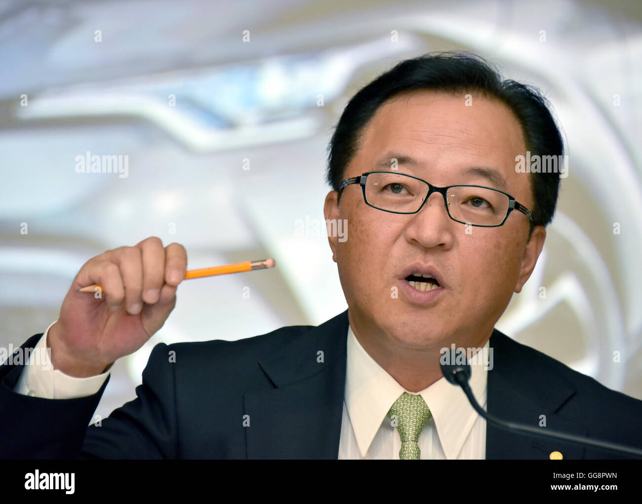 Tokyo, Japan. 4th Aug, 2016. Managing Officer Tetsuya Otake of Toyota ...