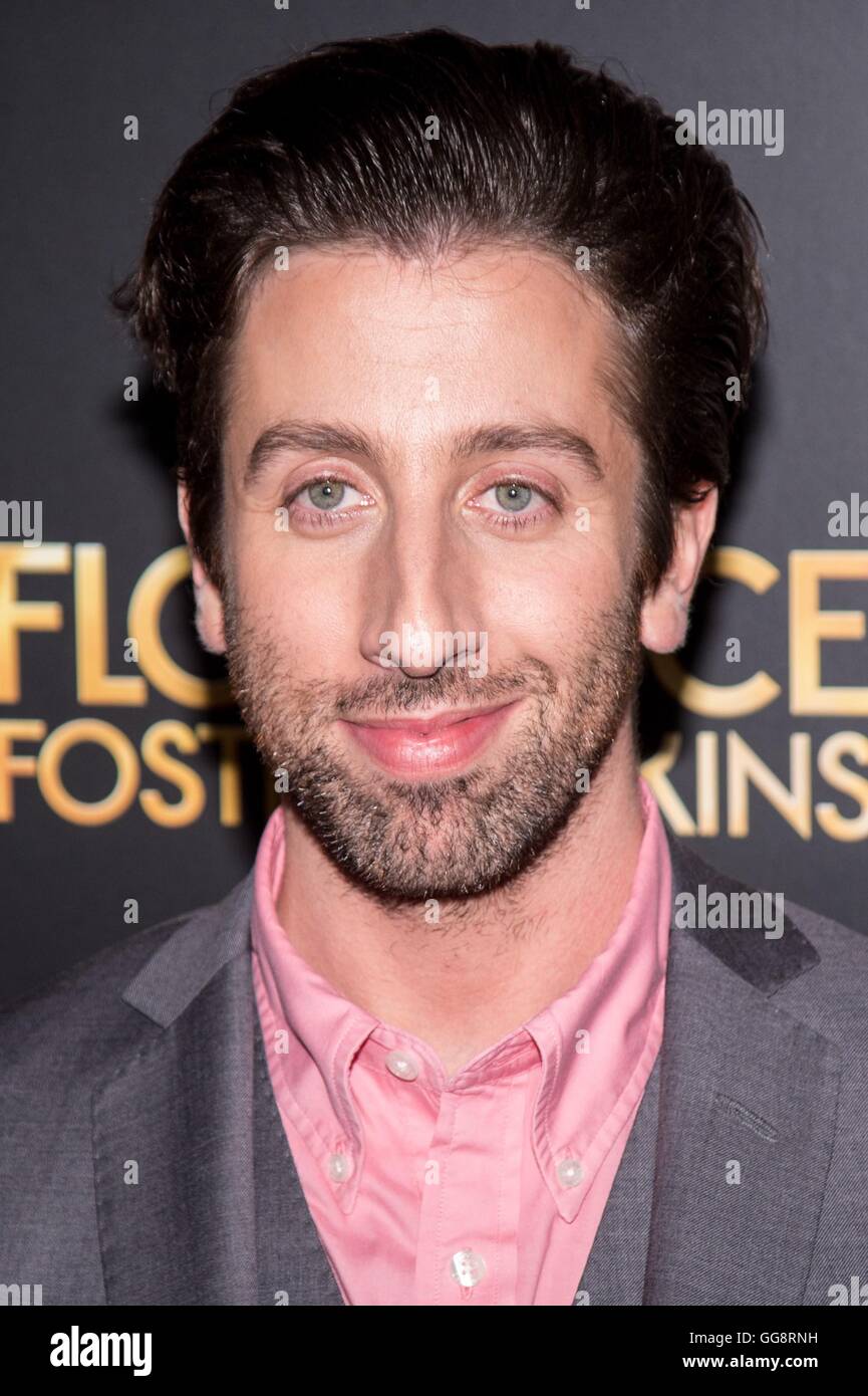 New York, NY, USA. 9th Aug, 2016. Simon Helberg at arrivals for ...