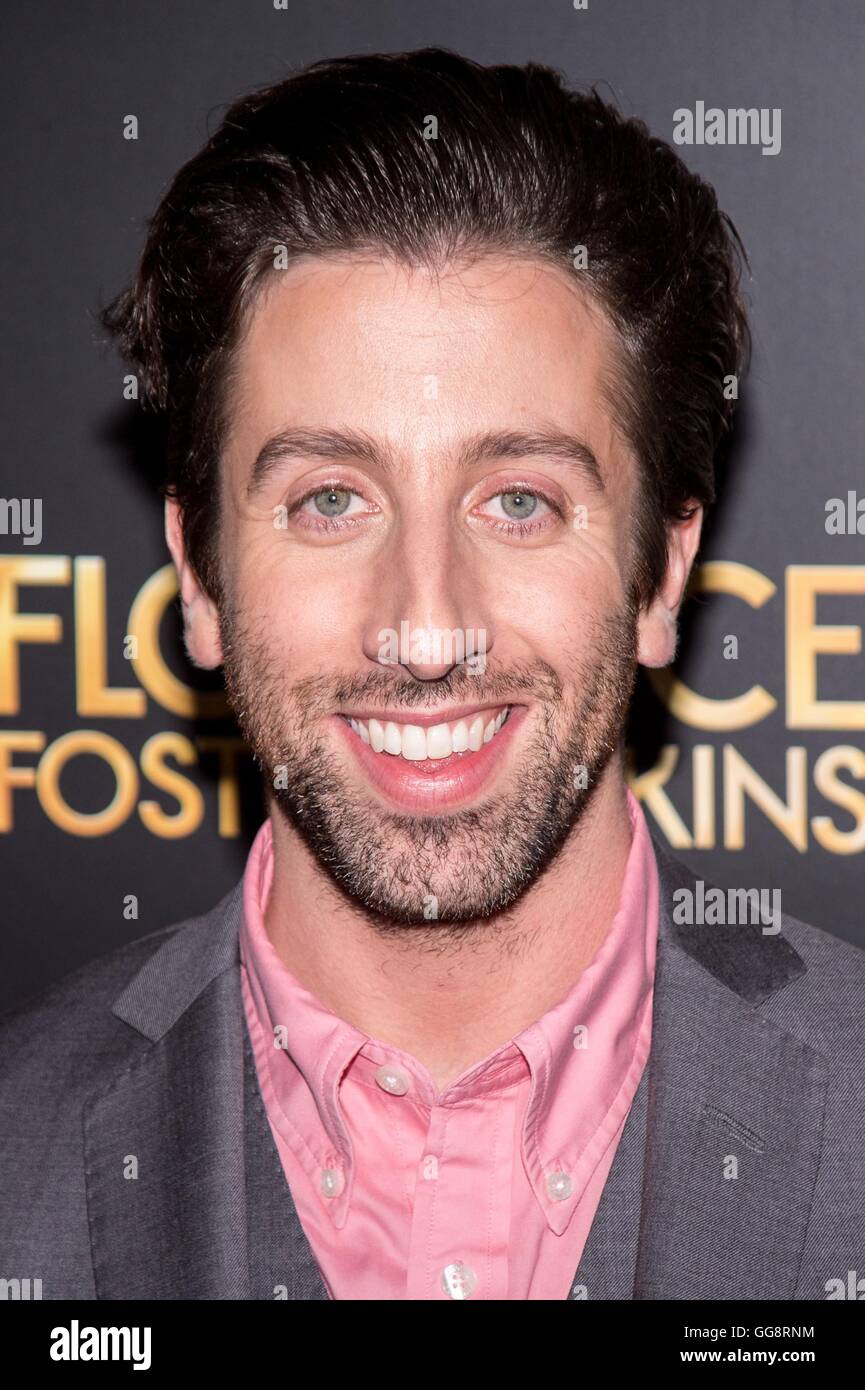 New York, NY, USA. 9th Aug, 2016. Simon Helberg at arrivals for ...
