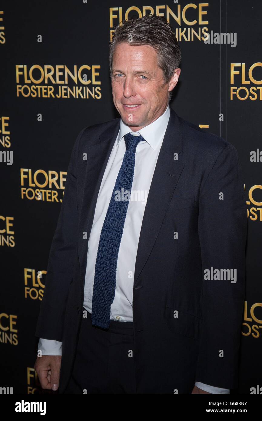 New York, NY, USA. 9th Aug, 2016. Hugh Grant at arrivals for FLORENCE ...
