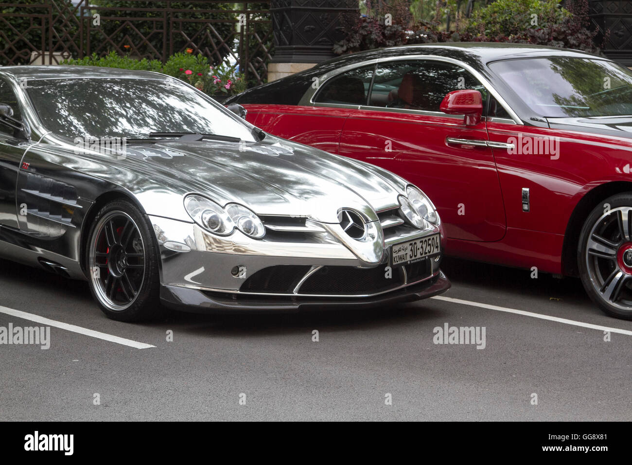 London UK. 10th August 2016. Supercars with Arabic licence plates ...
