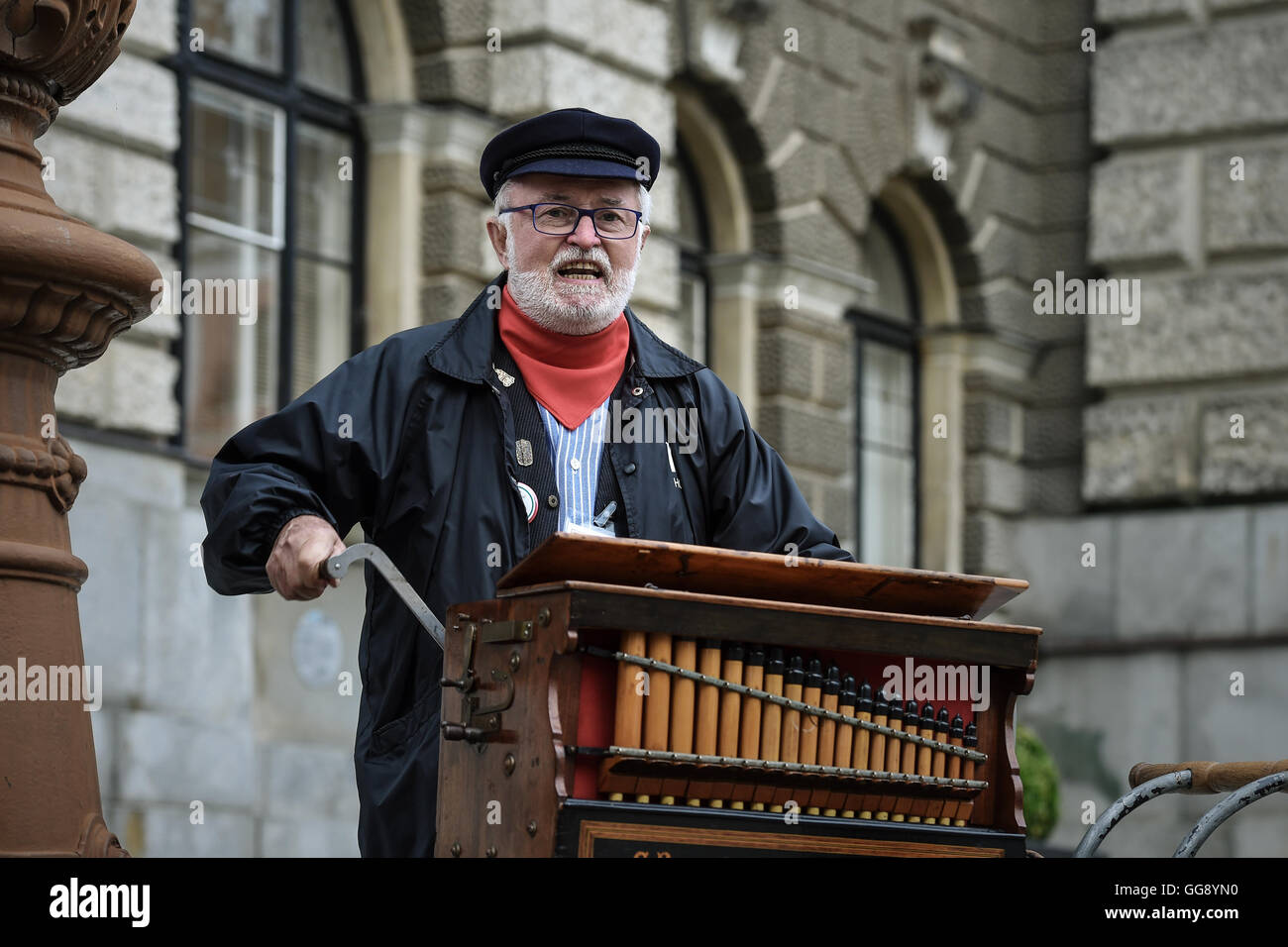 Liberec, Czech Republic. 10th Aug, 2016. Barrel organ players played ...