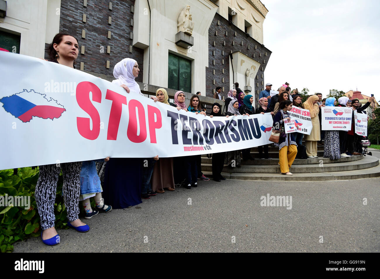 Prague, Czech Republic. 10th Aug, 2016. Demonstration Muslims Against ...