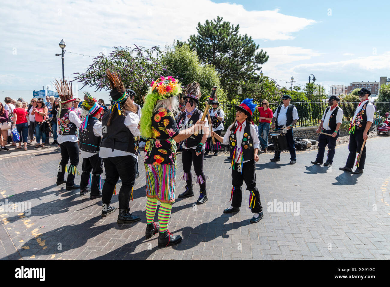 Traditional English folk dancers with blacked faces, Dead Horse Morris ...