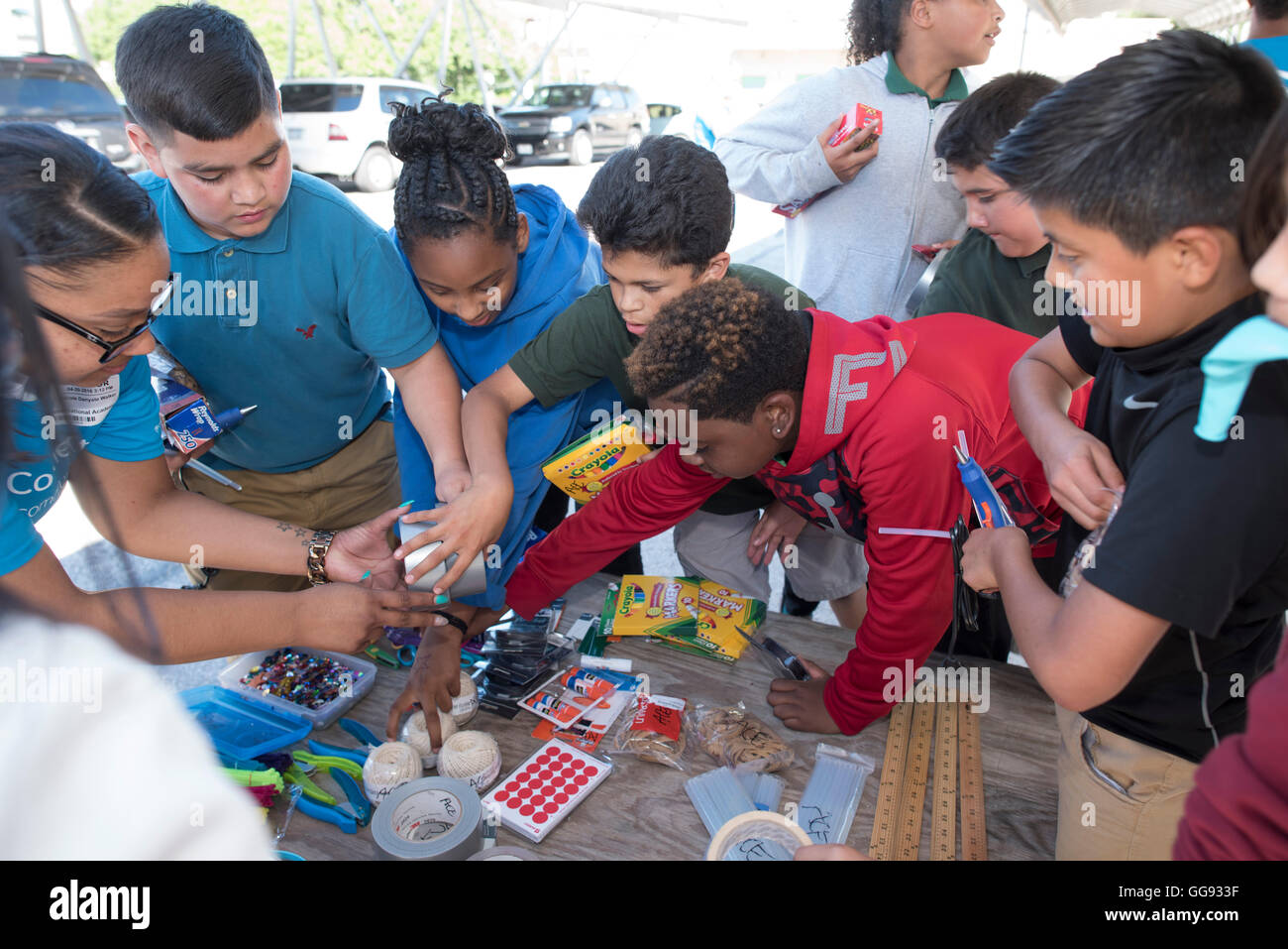Middle school students design and build a science display out of ...