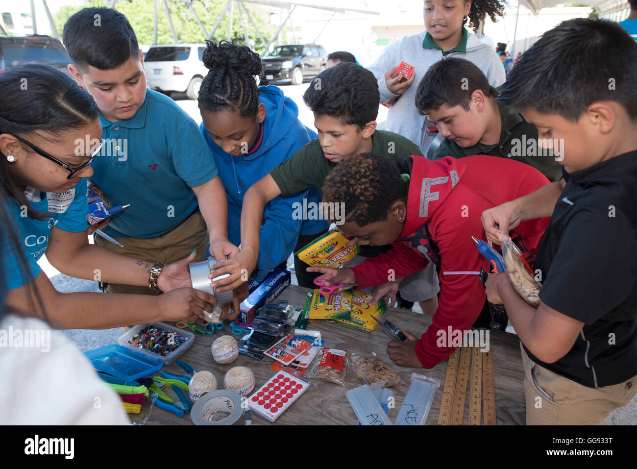 Middle school students design and build a science display out of ...