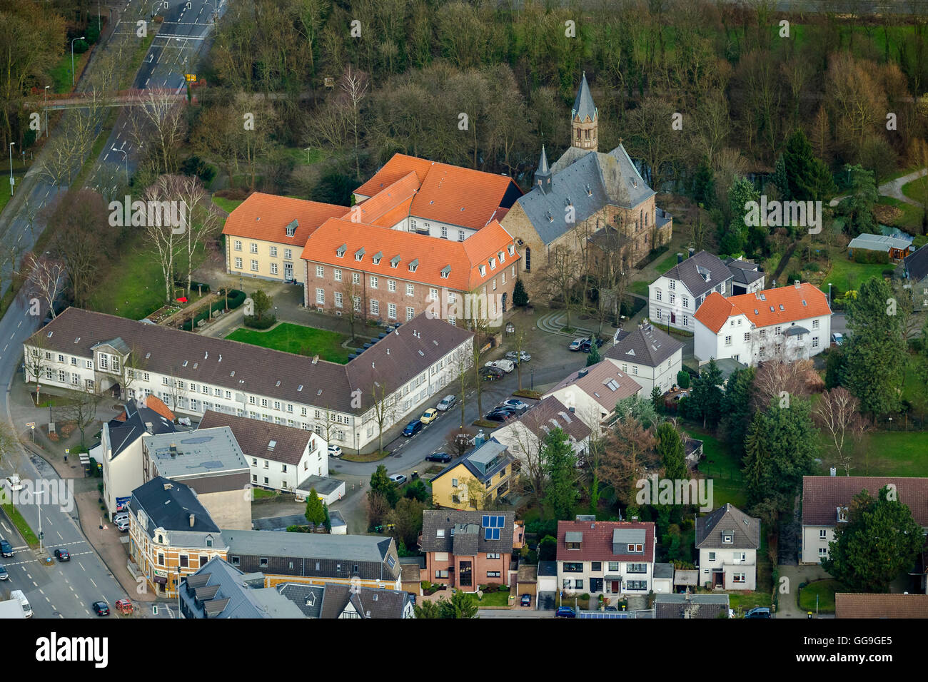 Aerial 800 year kloster saarn including monastery hi-res stock ...