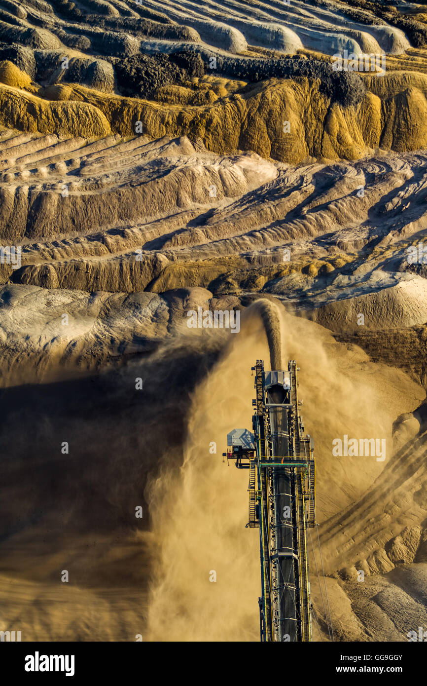 Aerial view, Hambach open pit lignite mining Hambach, lignite ...