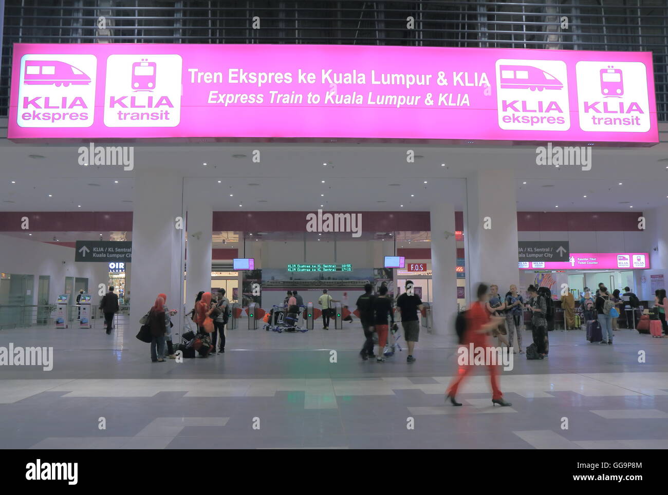 People travel at KLIA Ekspres station in Kuala Lumpur Malaysia Stock ...