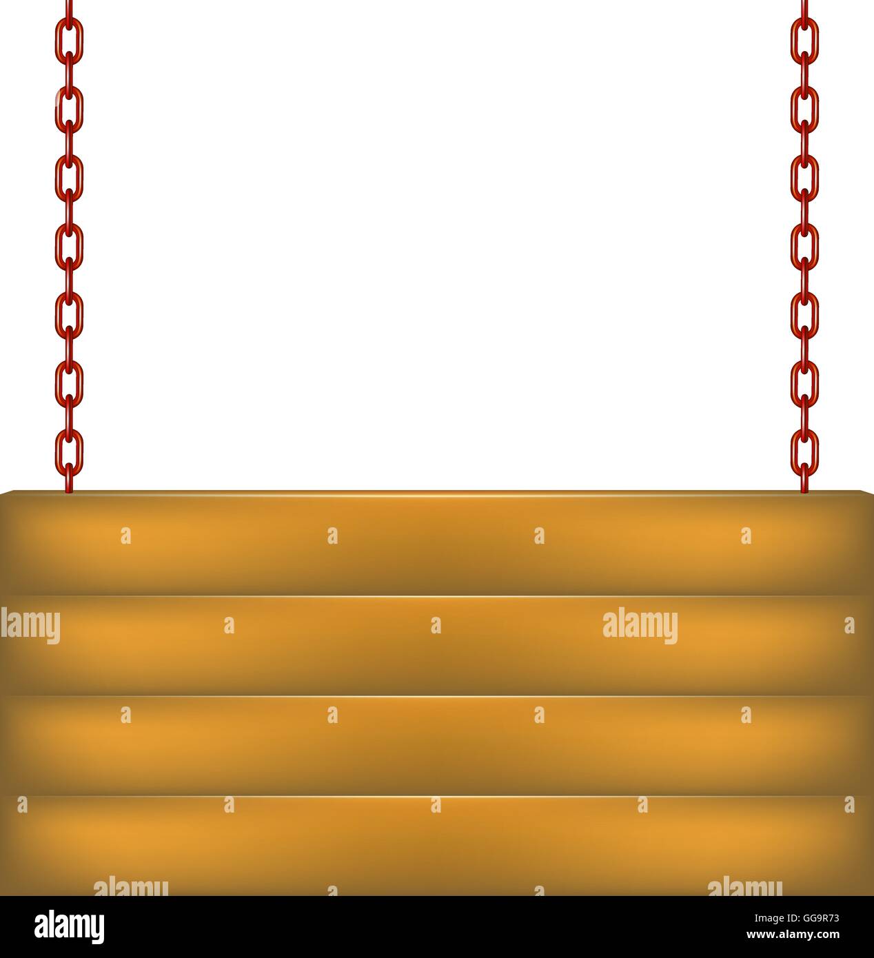 Wooden sign board hanging on chain in red design Stock Vector Image ...