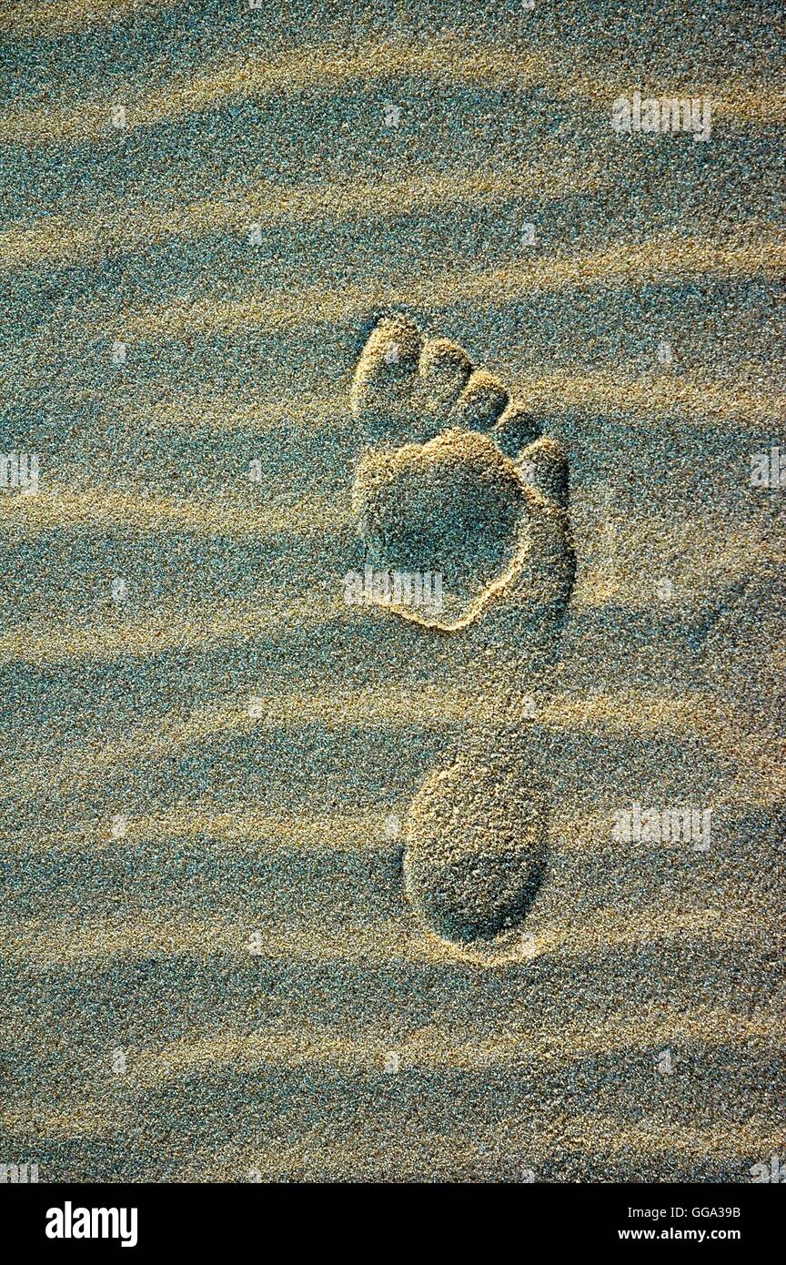 Solitary footprint in the sand, Mui Ne, Vietnam Stock Photo - Alamy