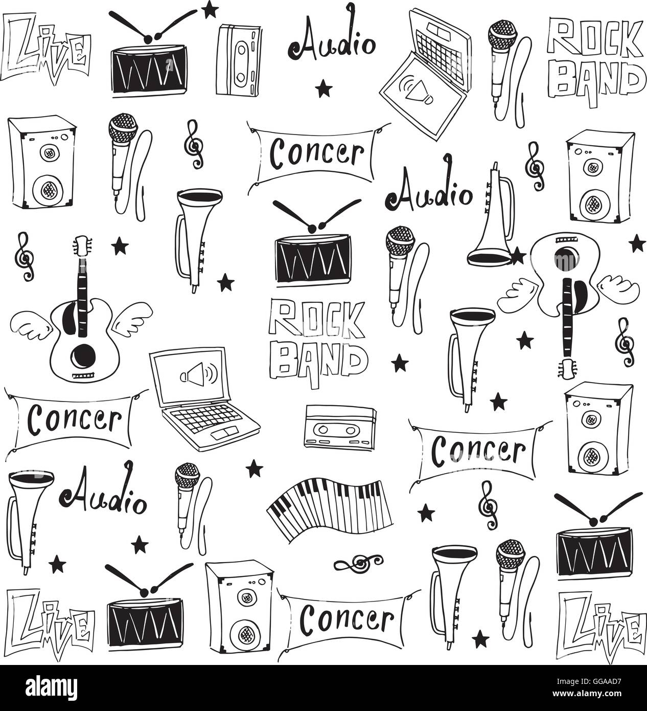 Object music doodles illustration Stock Vector Image & Art - Alamy