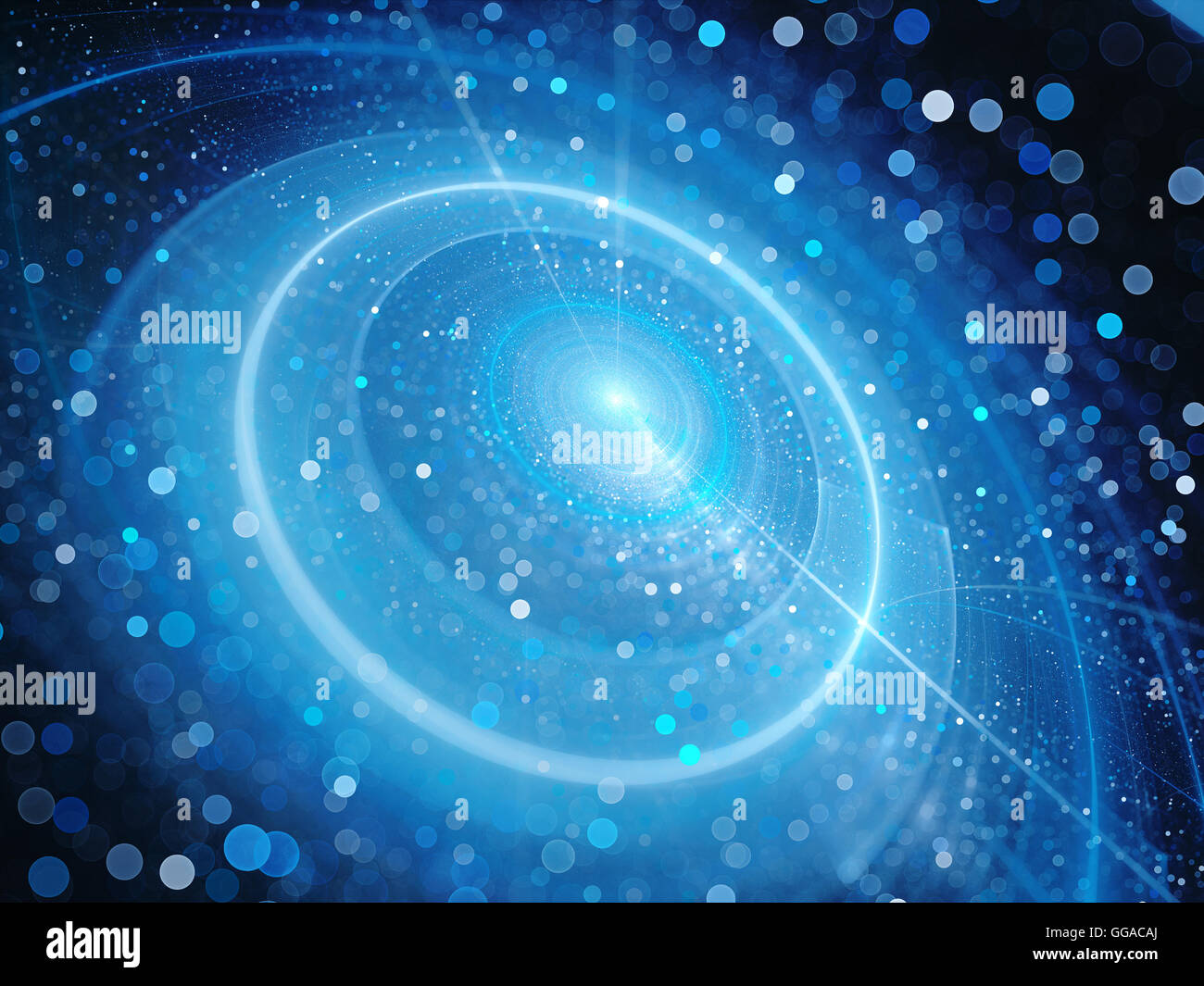 Blue glowing big data in space with particles, computer generated abstract background Stock ...