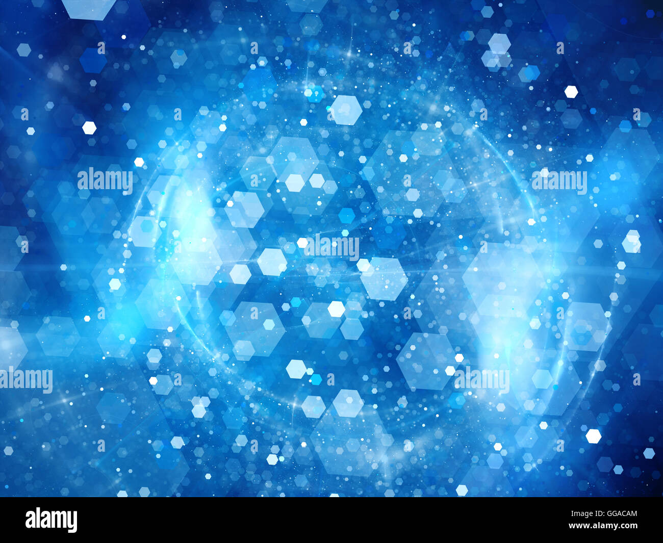 Glowing big blue data with particles in space, computer generated abstract background Stock ...