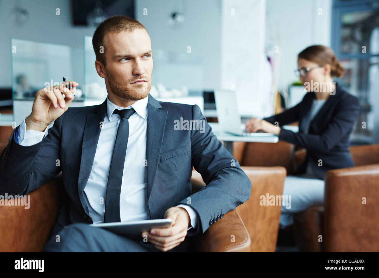 Businessman at work Stock Photo - Alamy