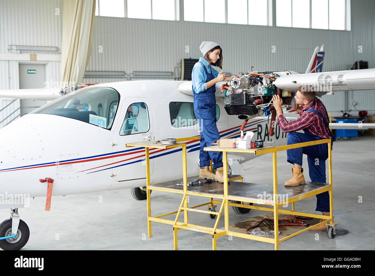 Service of airplane Stock Photo - Alamy