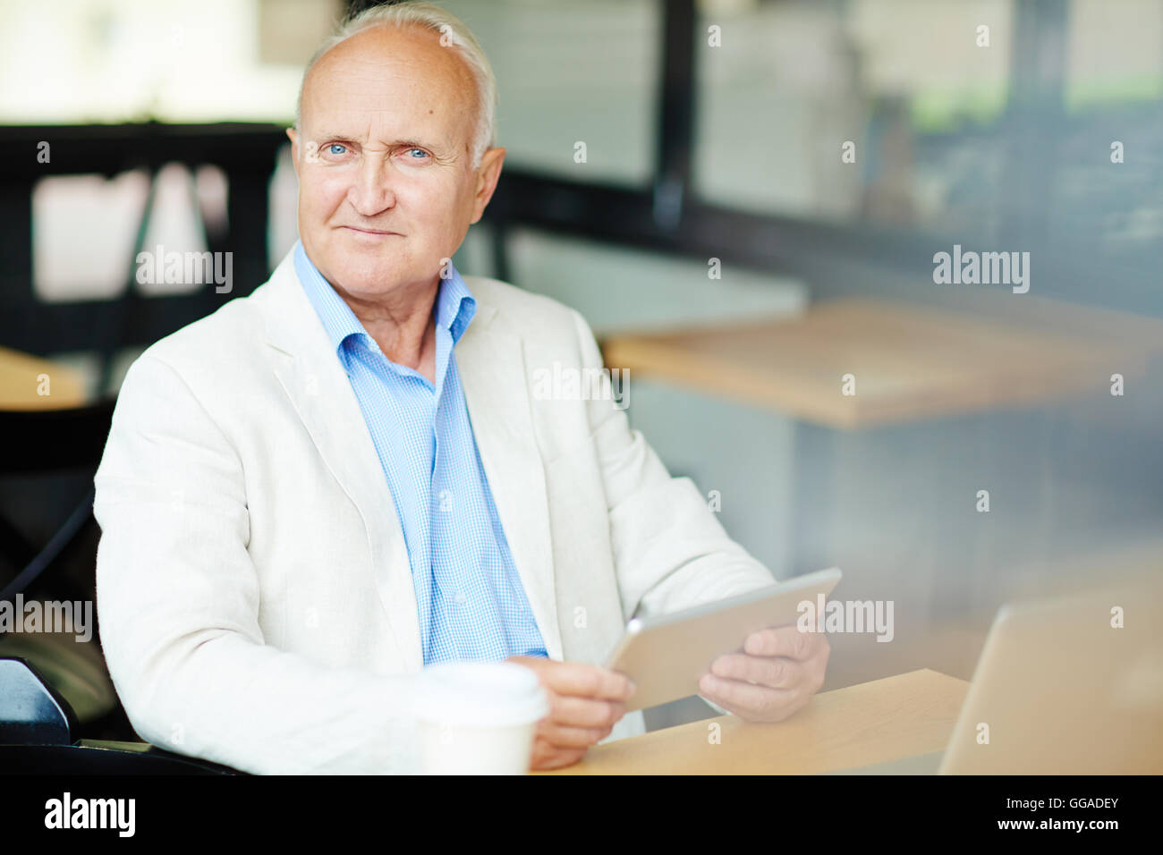 Man at cafe Stock Photo - Alamy