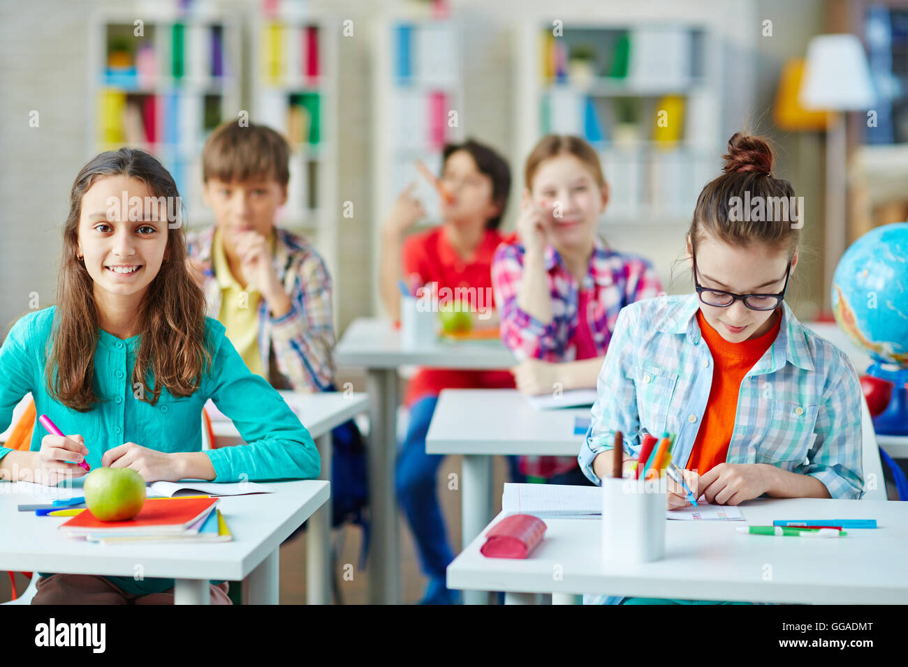 Studying at school Stock Photo - Alamy