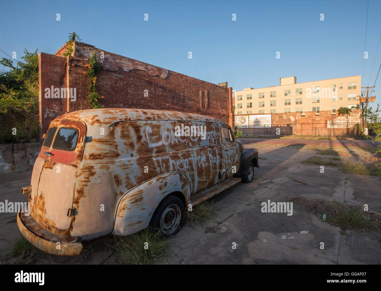 An old van sits rusting in vacant lot in Ranger, Tx. on Thursday, July ...