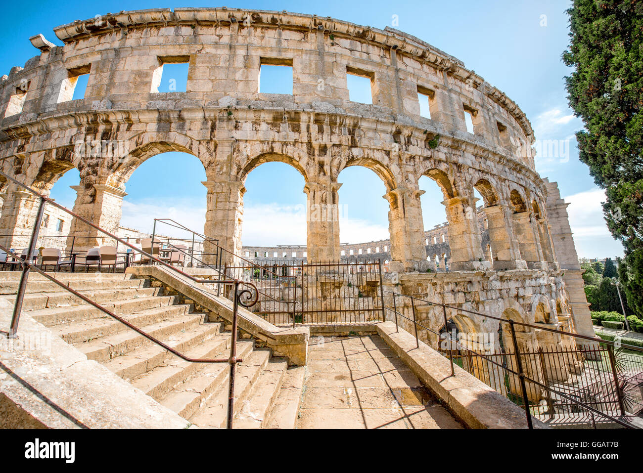 Amphitheatre in Pula city Stock Photo - Alamy