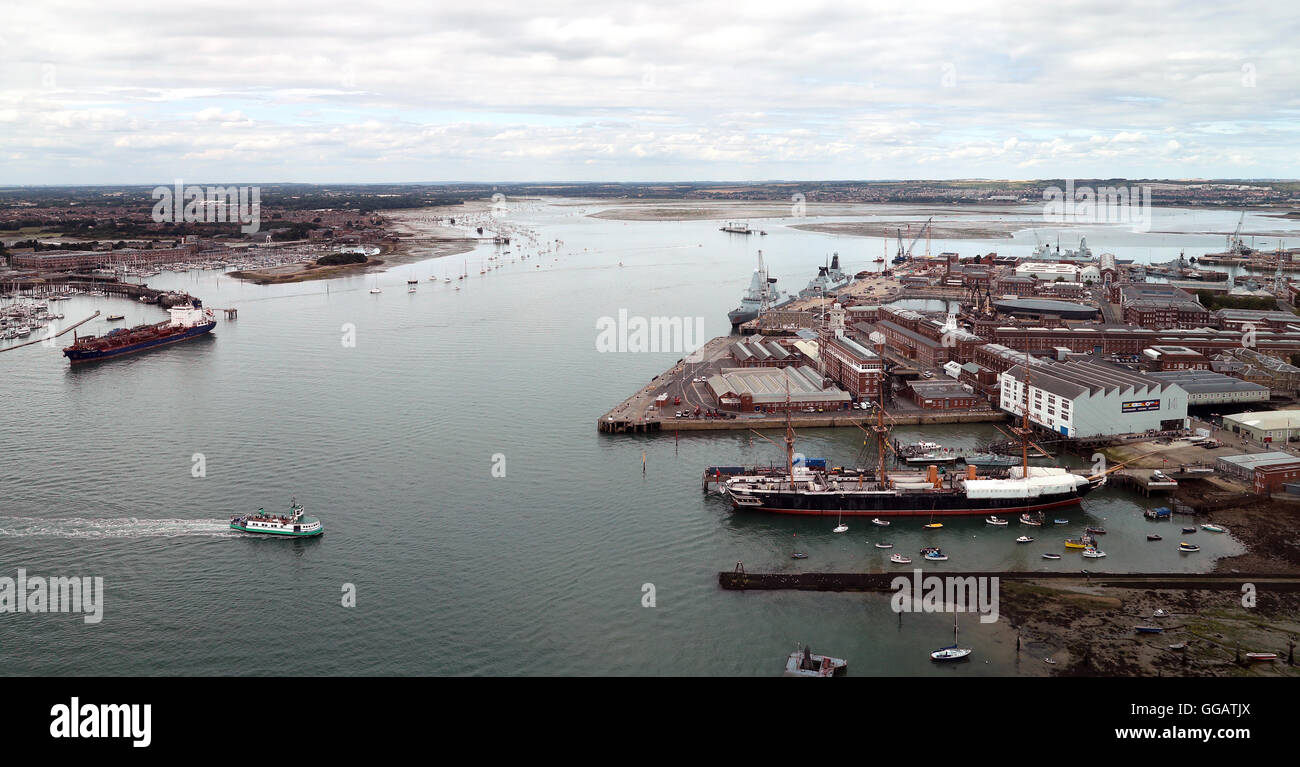 General view of HM Naval Dockyards and the Historic Dockyards including ...