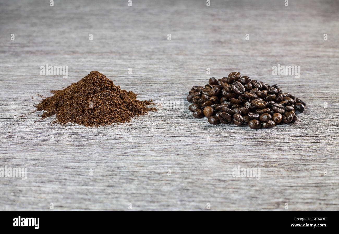 A heap of ground and whole coffee Stock Photo - Alamy