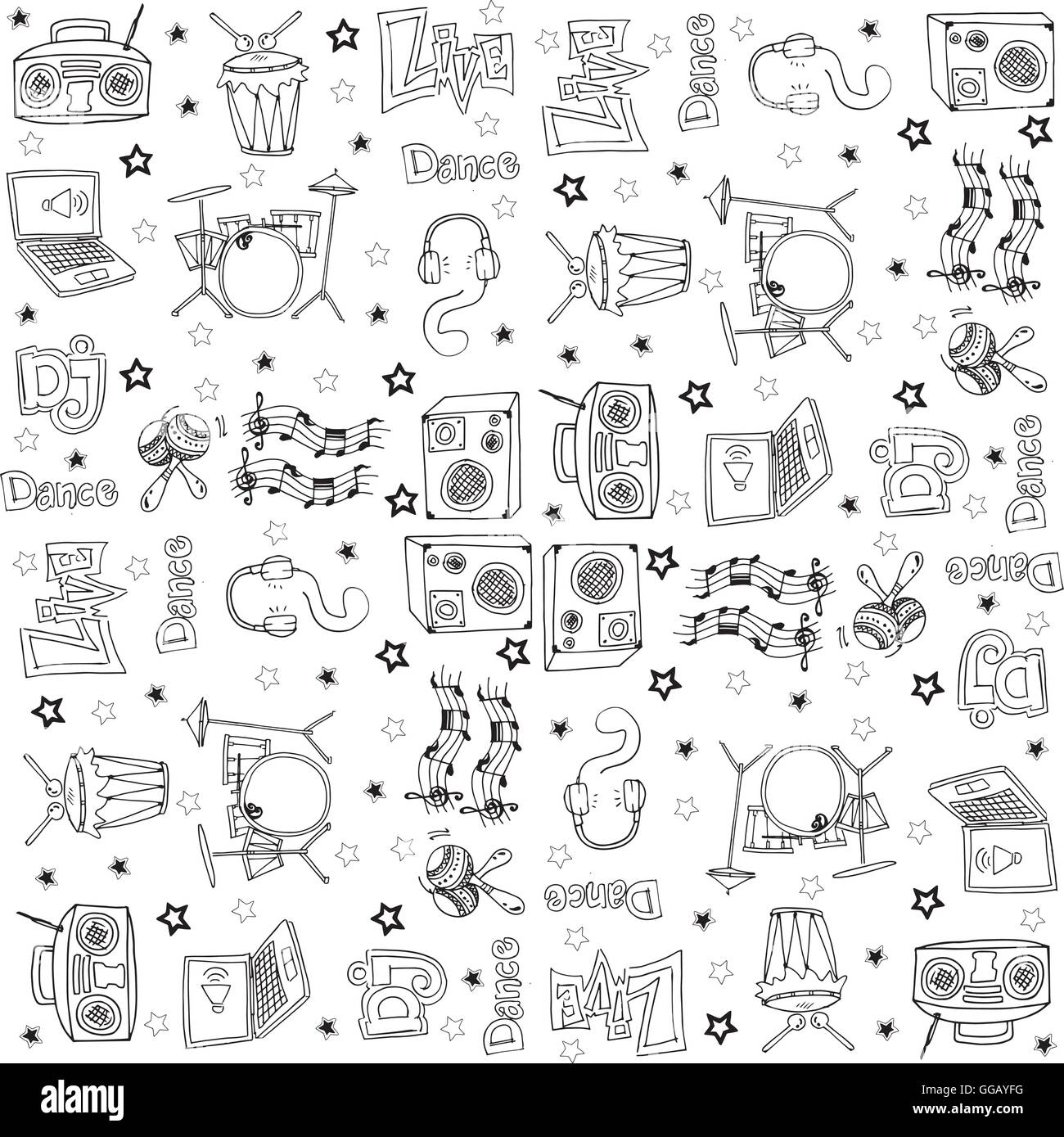 Object music doodles vector art Stock Vector Image & Art - Alamy