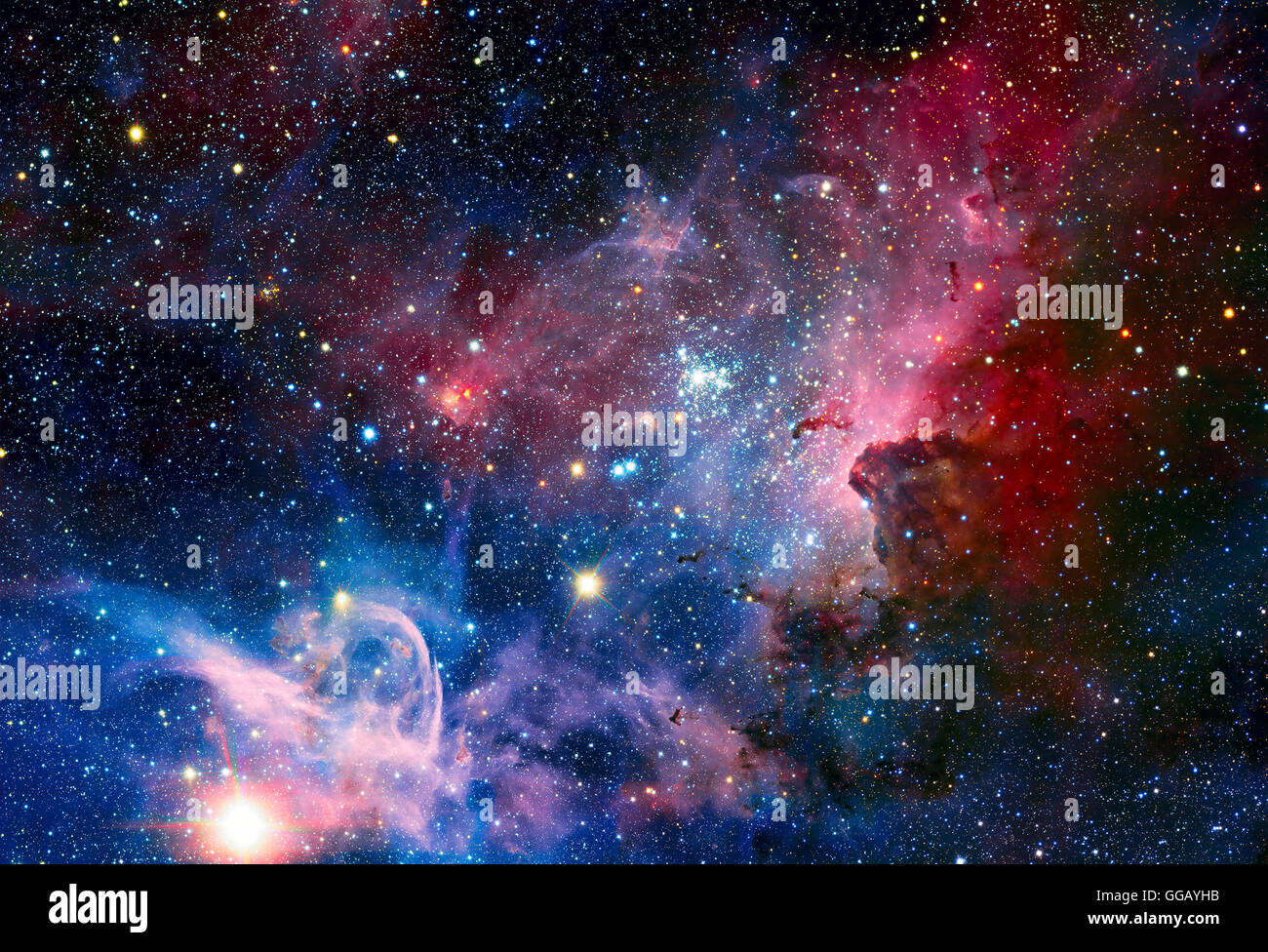 Image of the Carina Nebula in infrared light. Elements of this image ...