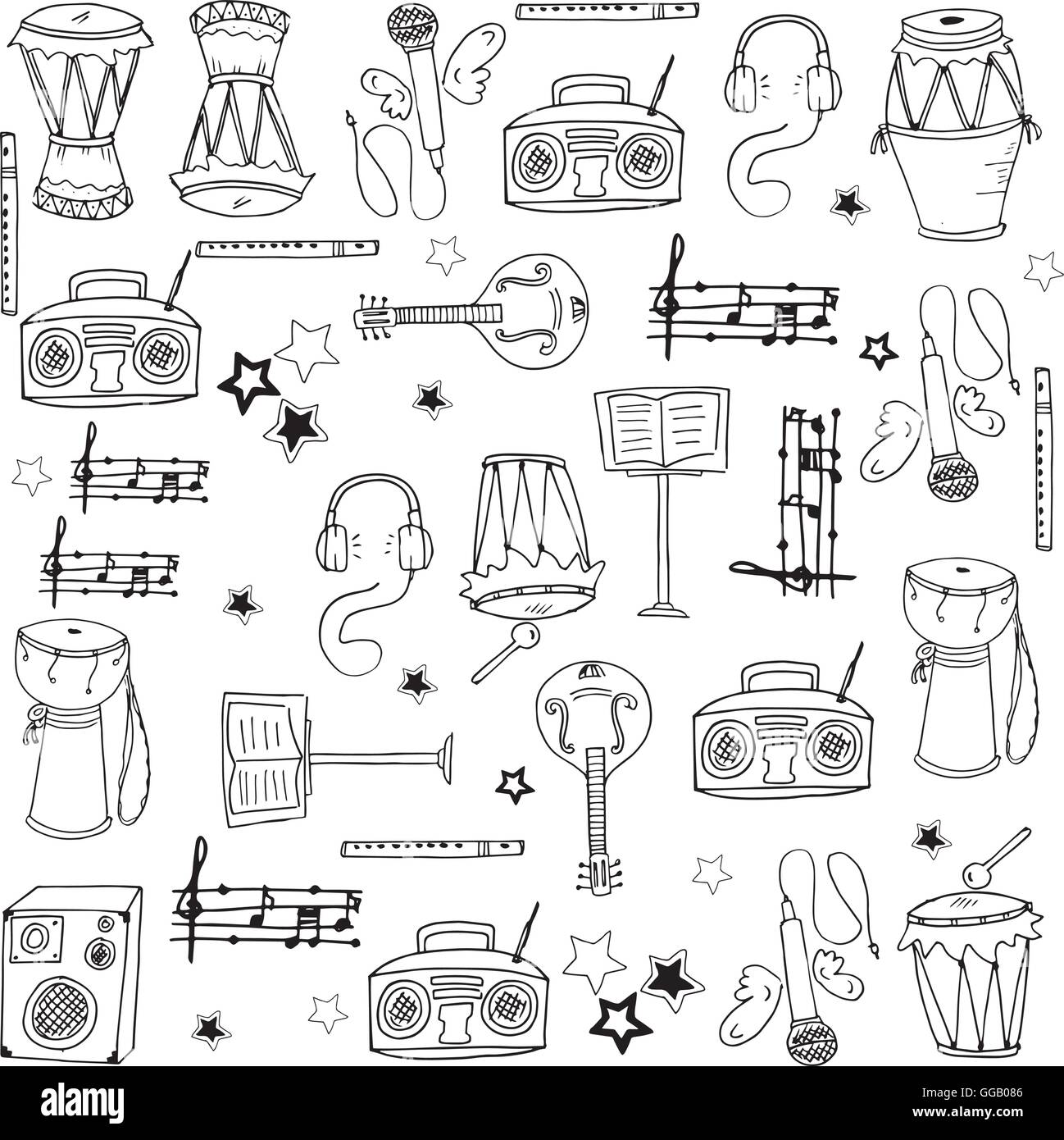 Collection stock music doodles Stock Vector Image & Art - Alamy