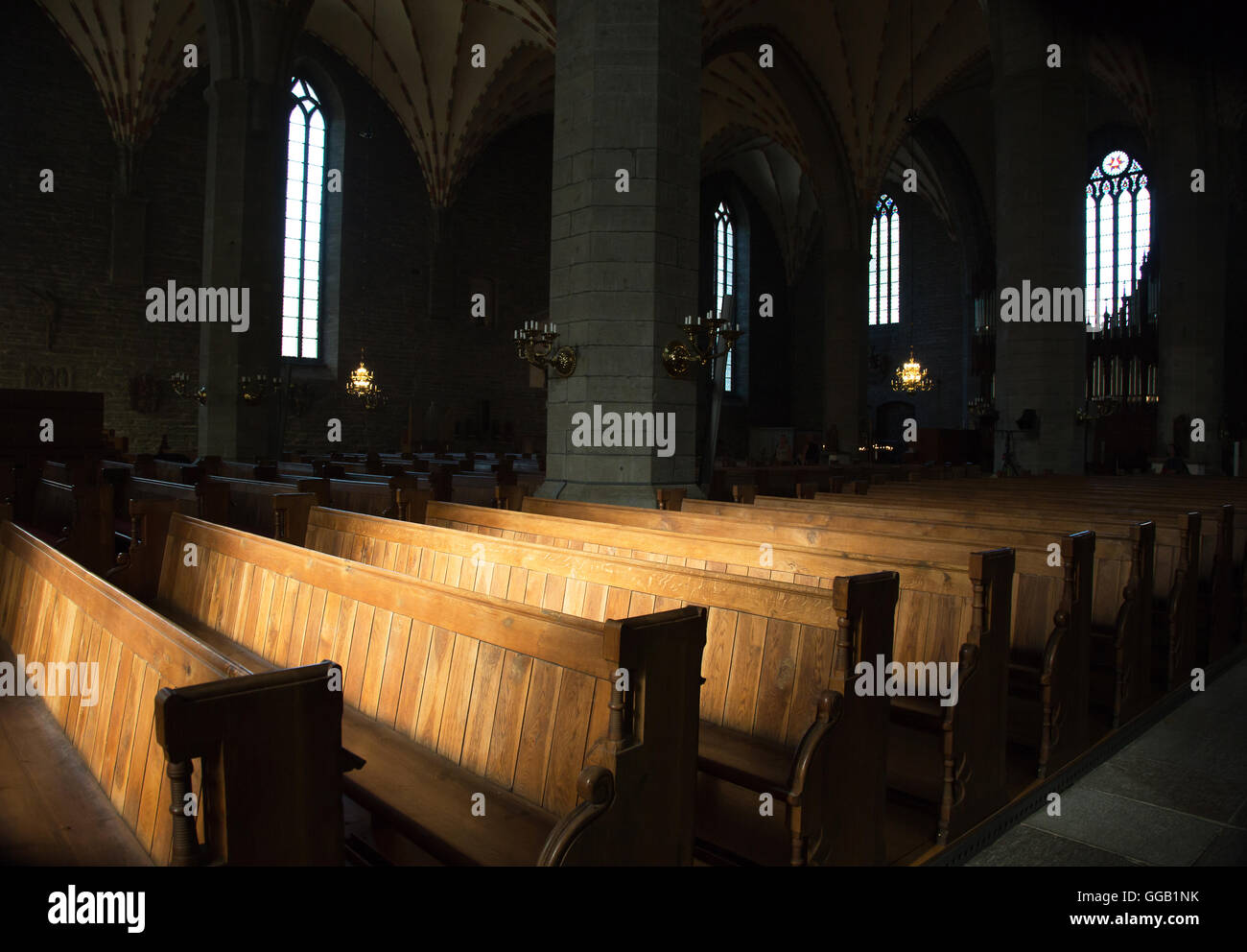 VADSTENA SWEDEN 26 July 2016. Interior of the beautiful and very old ...