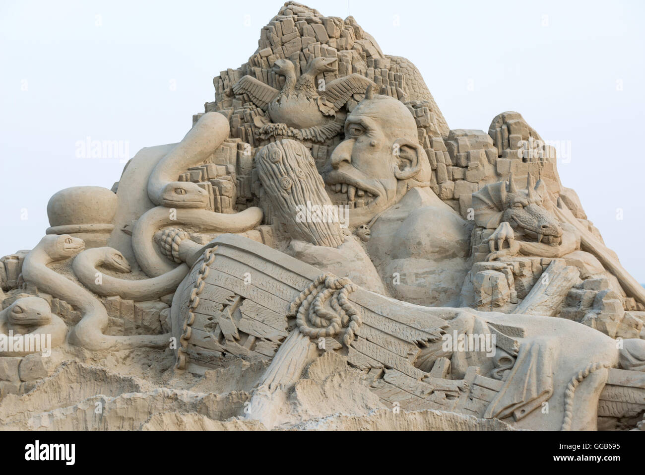 Sandy Castles Busan Beach Festival Stock Photo - Alamy