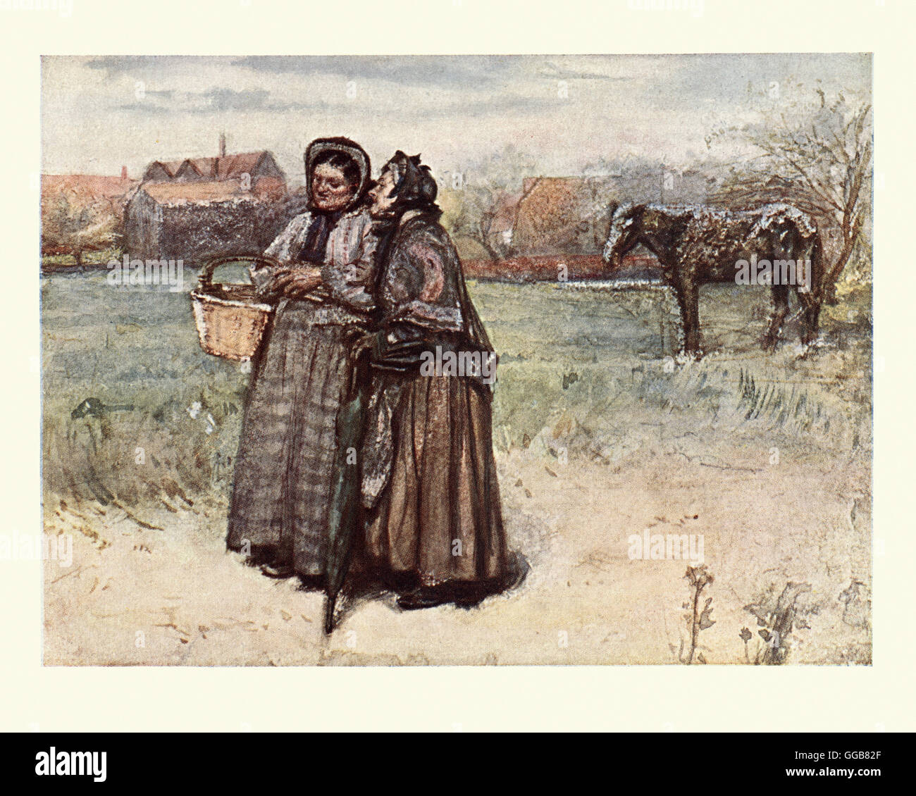 The Gossips, after the watercolour by George John Pinwell Stock Photo ...