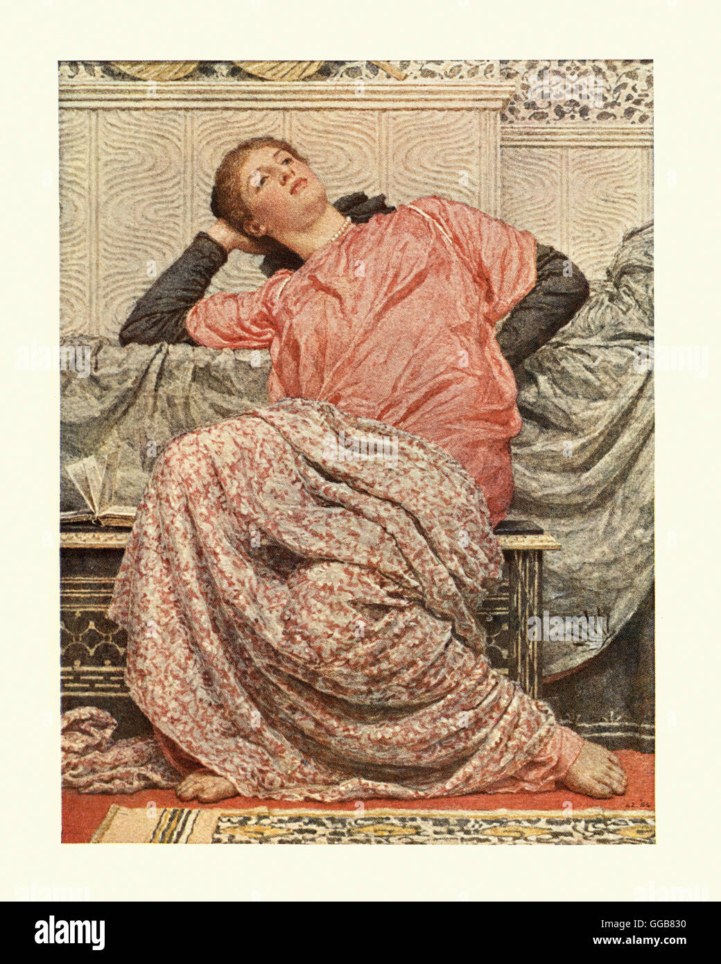 An Open Book, after the watercolour by Albert Joseph Moore Stock Photo ...
